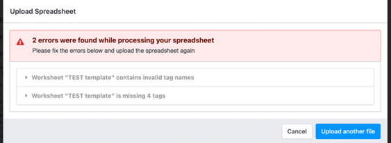 Data Spreadsheet Migration - Troubleshooting